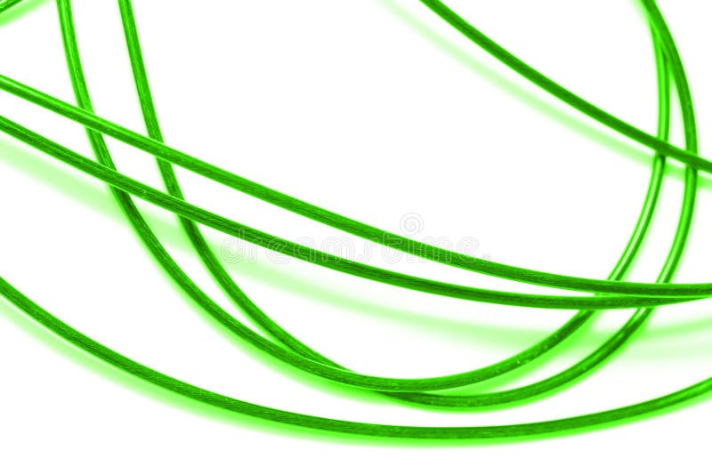 Green Cable on a White Background Stock Image - Image of cutout ...