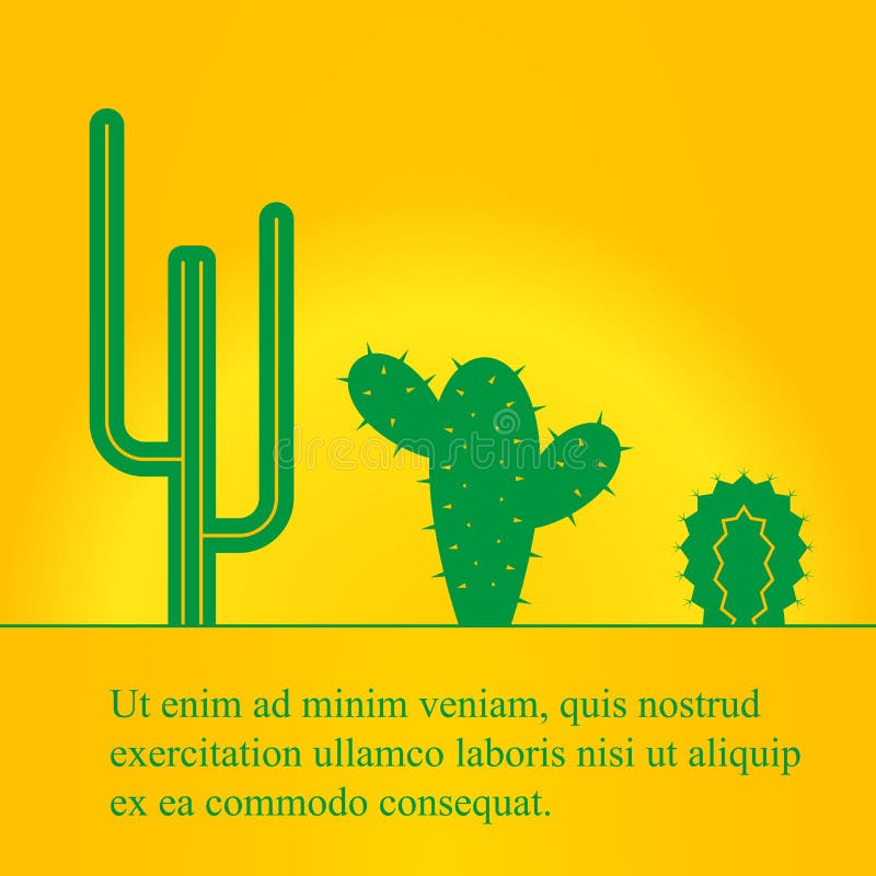 Green Cacti of Various Shapes. Flat Vector Illustration Stock ...