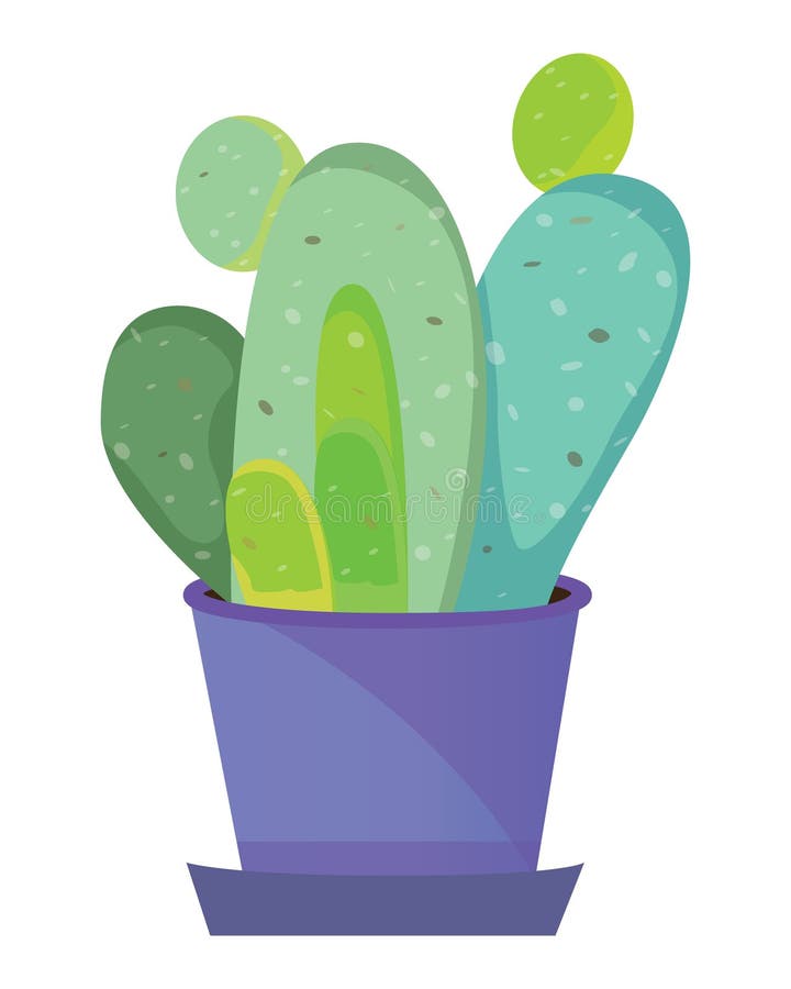 Green Cactus Plant in Brawn Pot Vector Design Stock Vector ...