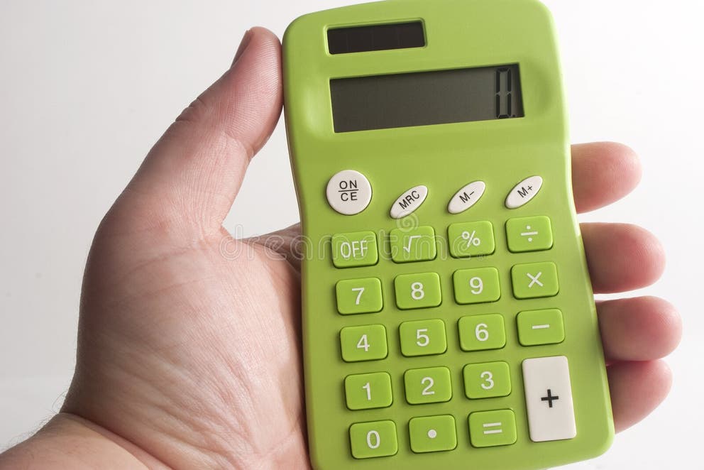 Green Calculator stock image. Image of finance, school - 34233675