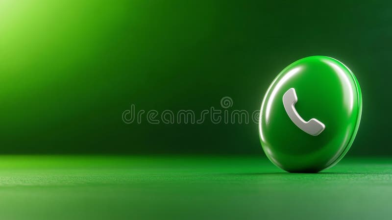 Green Call Button on a Dark Background Stock Illustration ...