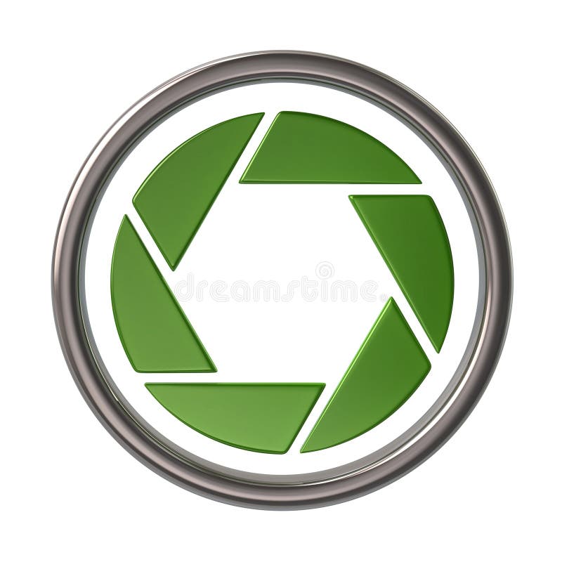 Green Camera Aperture Icon, Comics Style Stock Vector - Illustration of ...