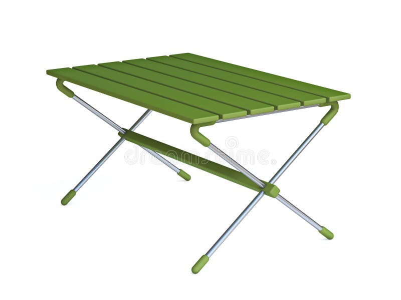 Camping Table and Chair Vector Set. Summer Picnic Leisure Cartoon ...