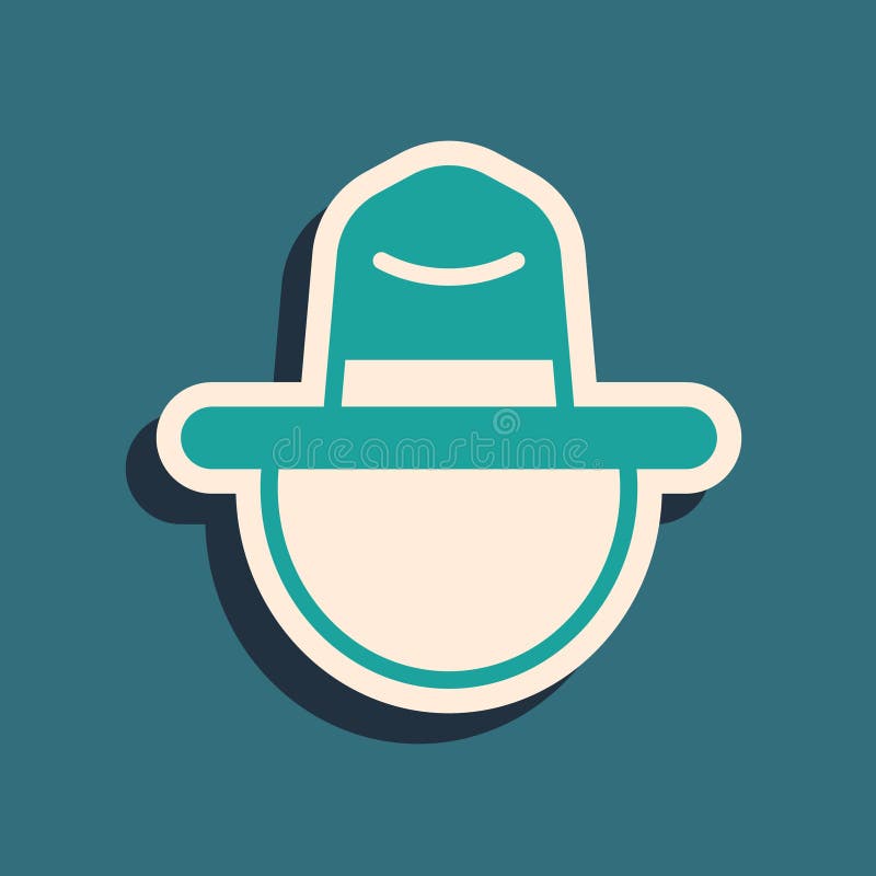 Green Canadian Ranger Hat Uniform Icon Isolated on Green Background ...