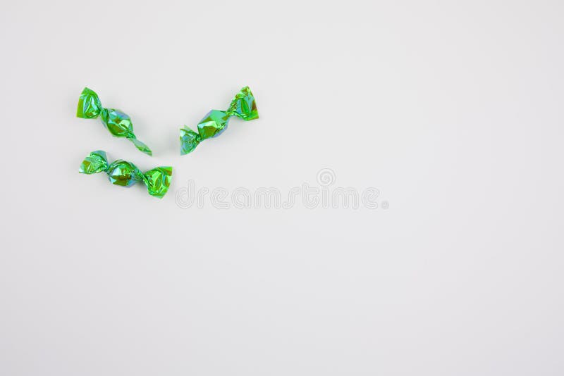 Green Candies on a White Background Stock Photo - Image of pink, candy ...
