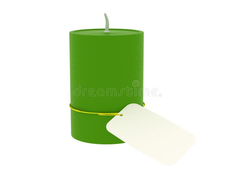 Green Candle in Modern Style. Decoration Illustration. Romantic ...