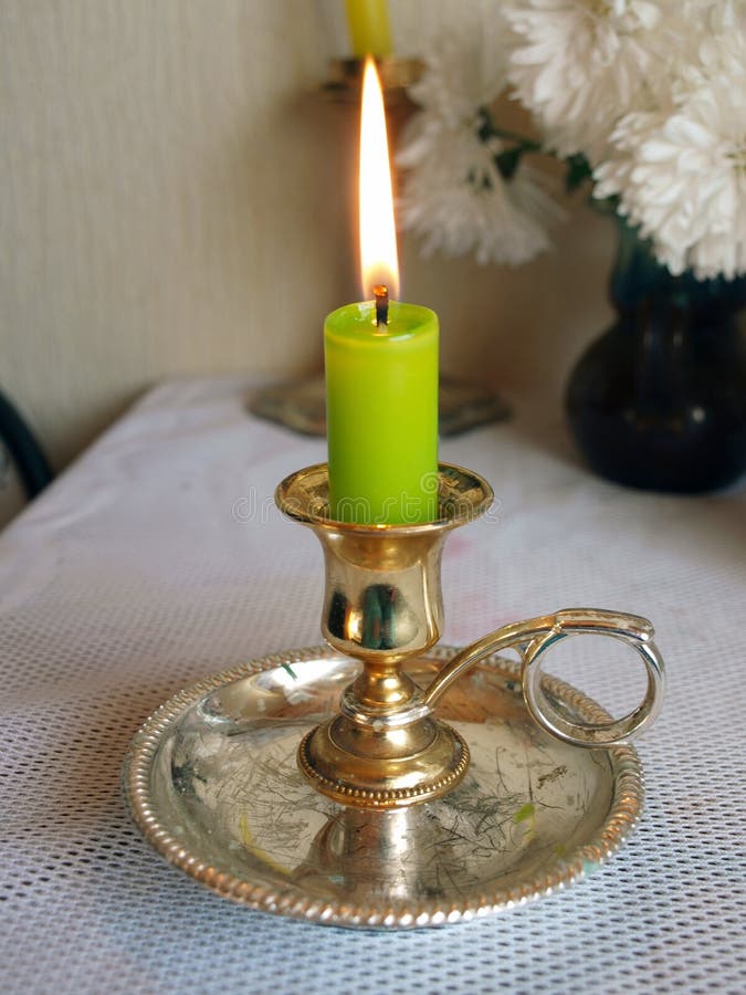 Green candle 2 stock image. Image of candle, green, light - 35541621