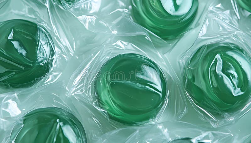 Green Candy Wrapped in Transparent Plastic Wrapper Stock Photo - Image ...