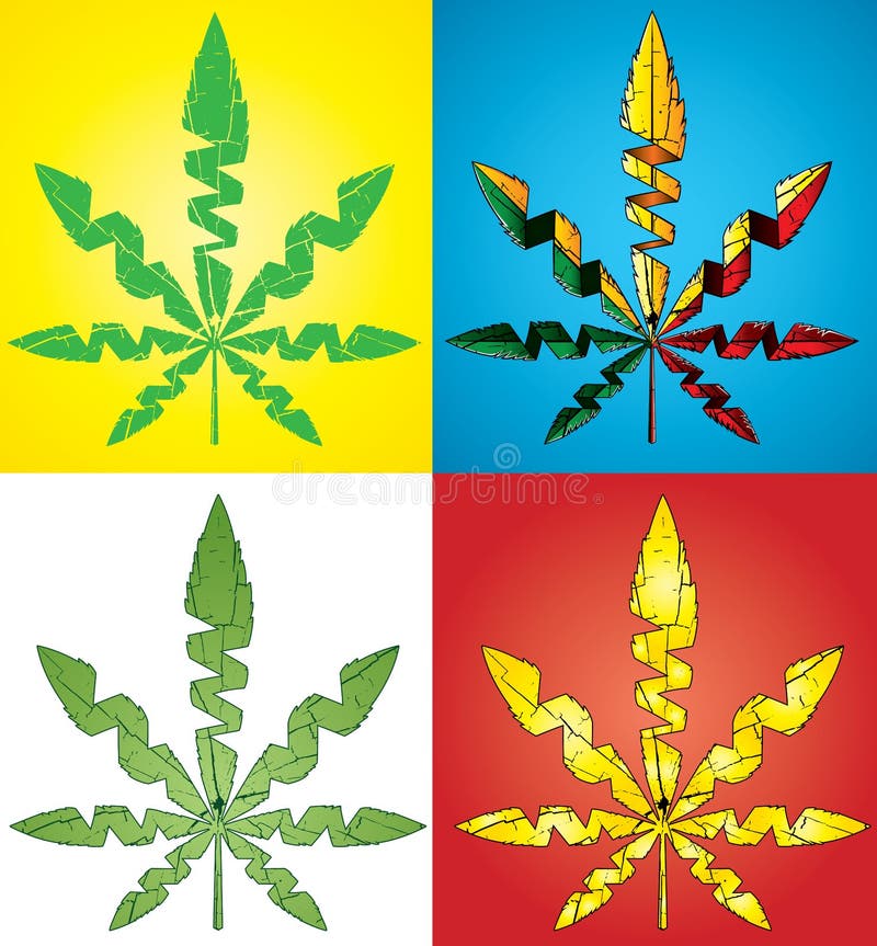 Green Cannabis Marijuana Leaf Symbol Illustration Stock Illustration ...