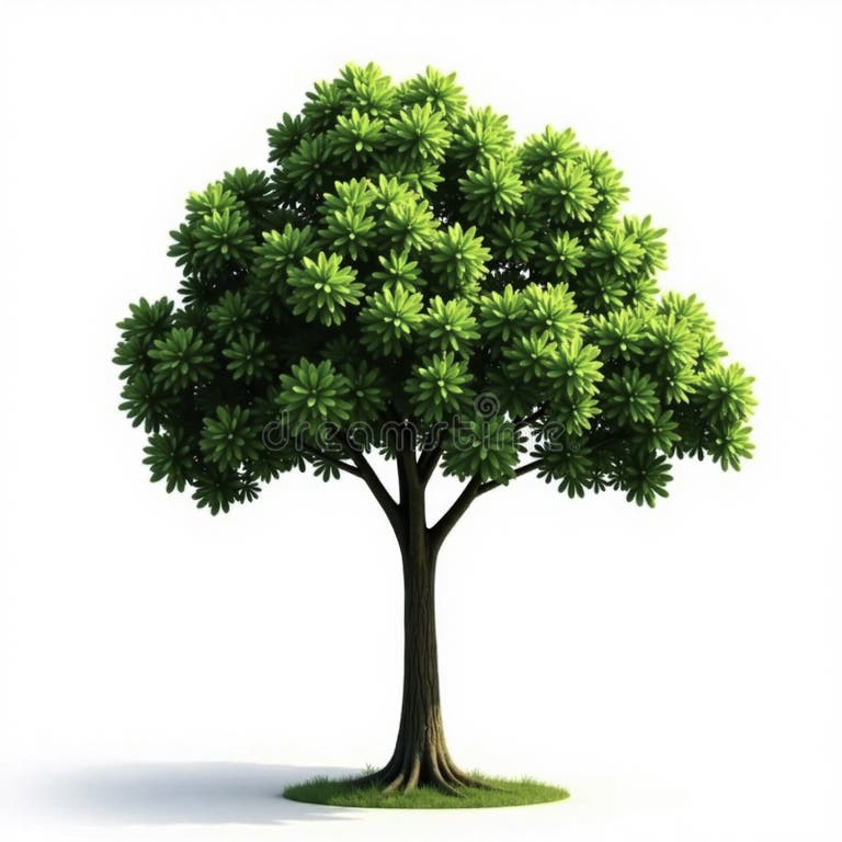 Green Canopy Above a Single Rubber Tree with Slender Stem, Tree ...