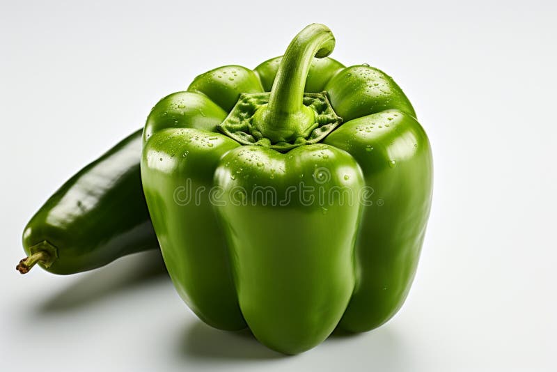 Green Capsicum Bell Pepper Fruit Vegetable, Many Angles View Side Top ...