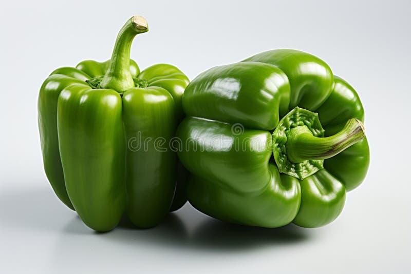 Green Capsicum on White Background Stock Photo - Image of healthy ...