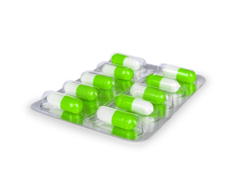 Package of green capsules stock image. Image of closeup - 12159355