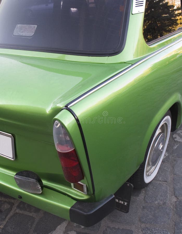 Green car stock image. Image of tire, auto, trabbie, trunk - 1864667