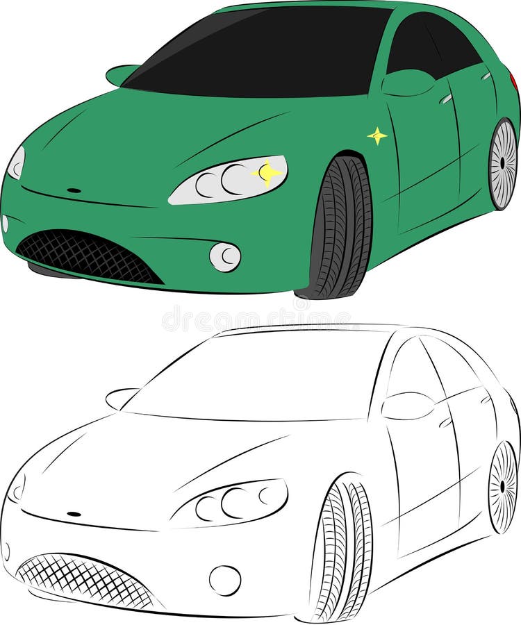 Green car stock vector. Illustration of sport, isolated - 5048812