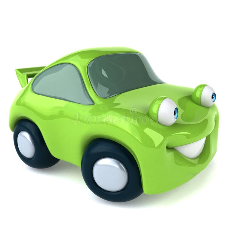 Green Car - 3D Illustration Stock Illustration - Illustration of metal ...