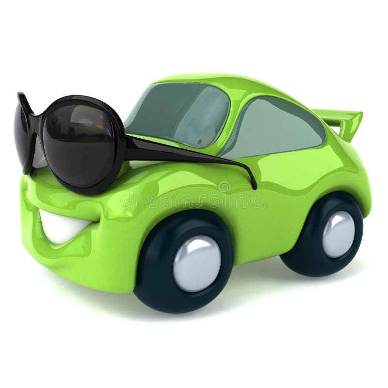 Green Car - 3D Illustration Stock Illustration - Illustration of ...