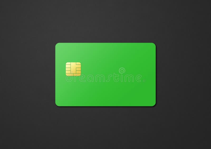 Green Credit Card on a White Concrete Background Stock Illustration ...