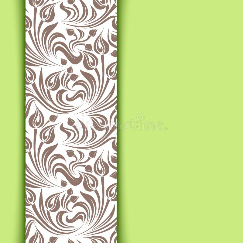 Green Card with Floral Pattern. Stock Vector - Illustration of backdrop ...