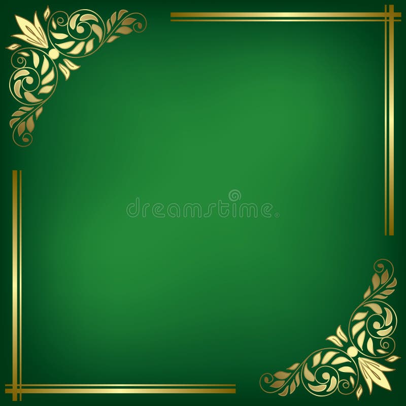 Green Card with Golden Frame - Vector Stock Vector - Illustration of ...