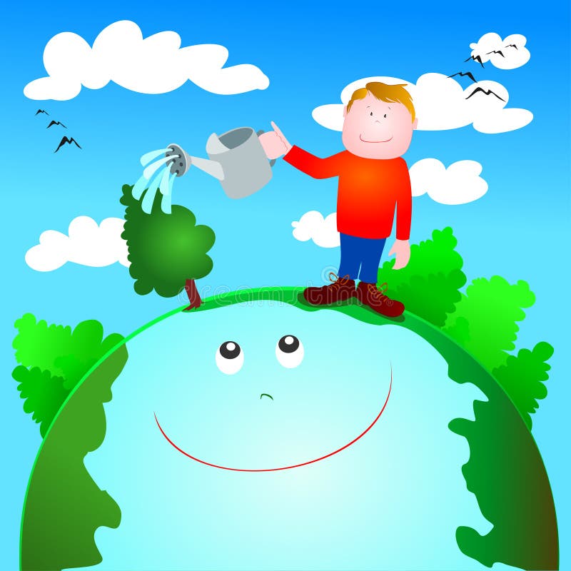 Green Care and Environmental Protection Stock Vector - Illustration of ...