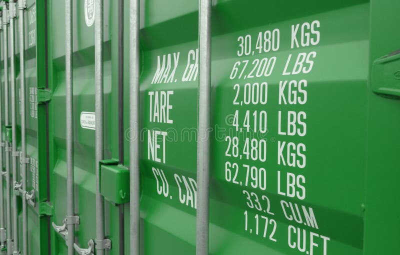 Green cargo container stock image. Image of industry - 98781763