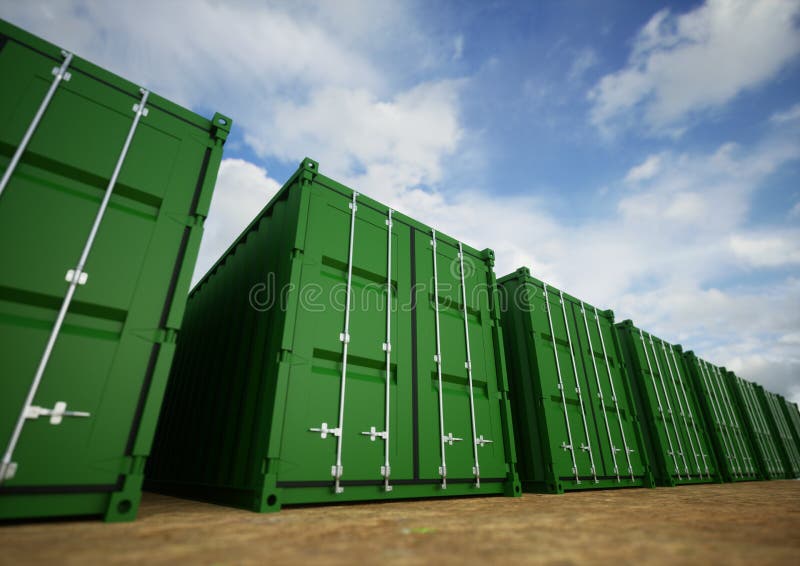 Green cargo container stock photo. Image of copy, space - 6258668