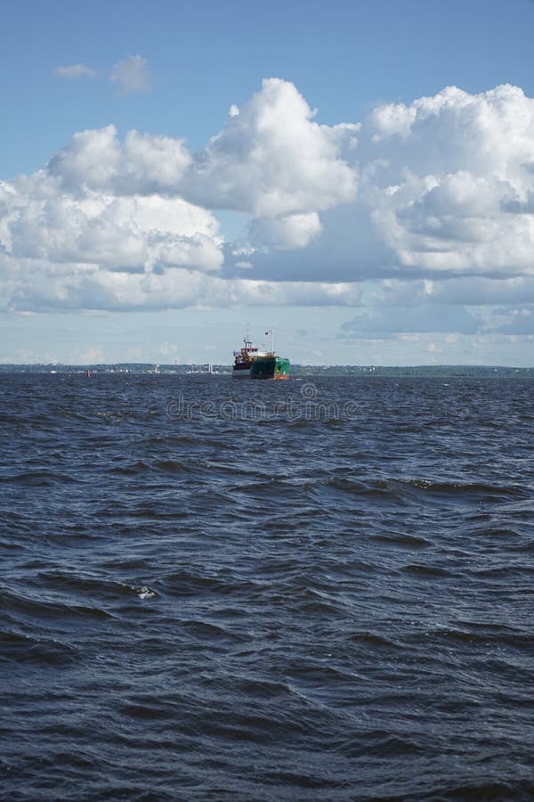 Water Landscape with a Ship Stock Image - Image of ship, tower: 252191295
