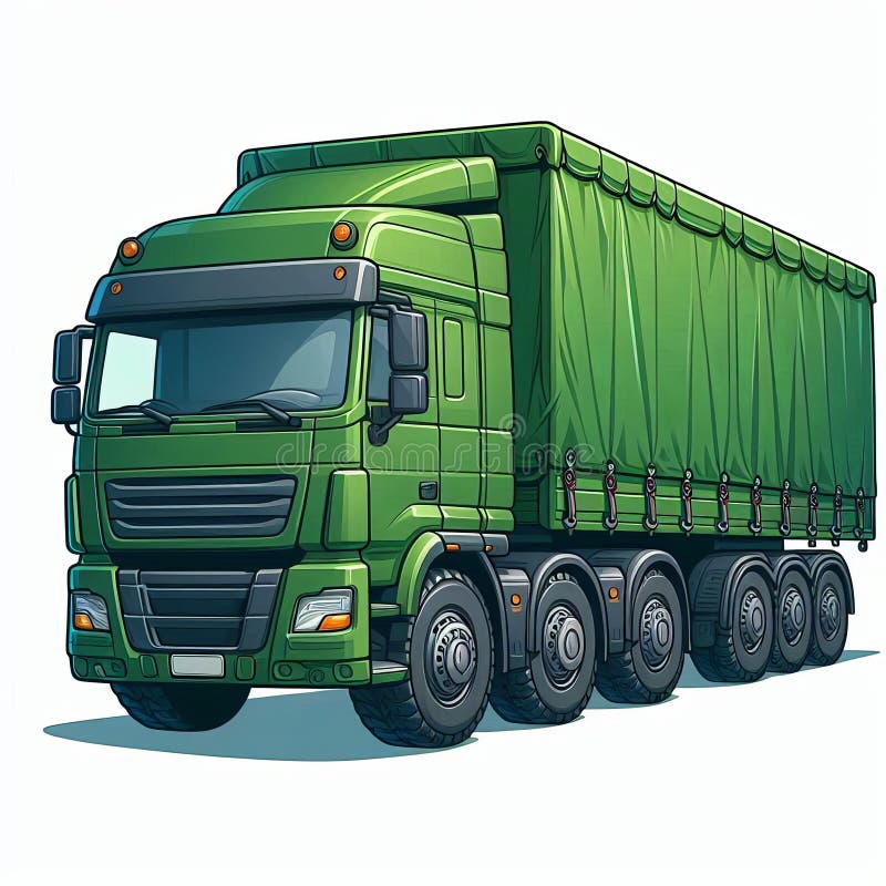 Green Cargo Truck stock illustration. Illustration of long - 363513076