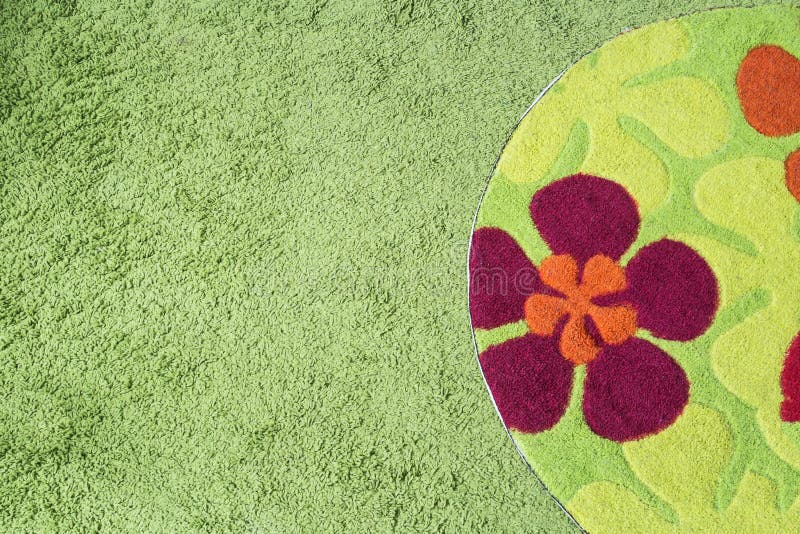 Green Carpet Texture With Flowers Stock Image - Image of furniture ...