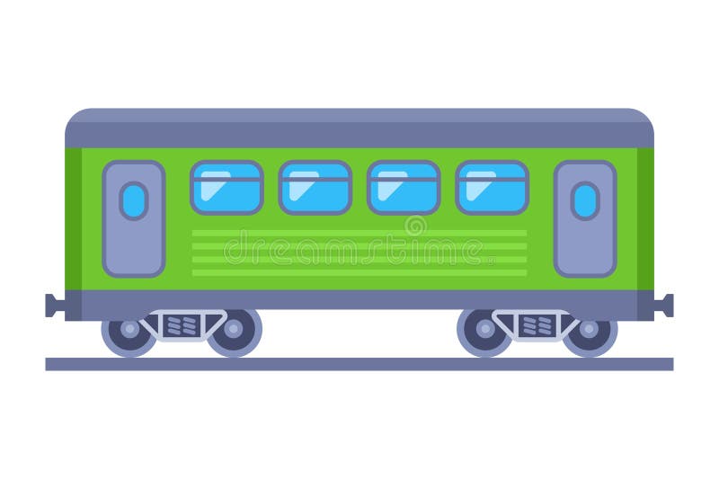 Green Carriage of a Passenger Train. Stock Vector - Illustration of ...