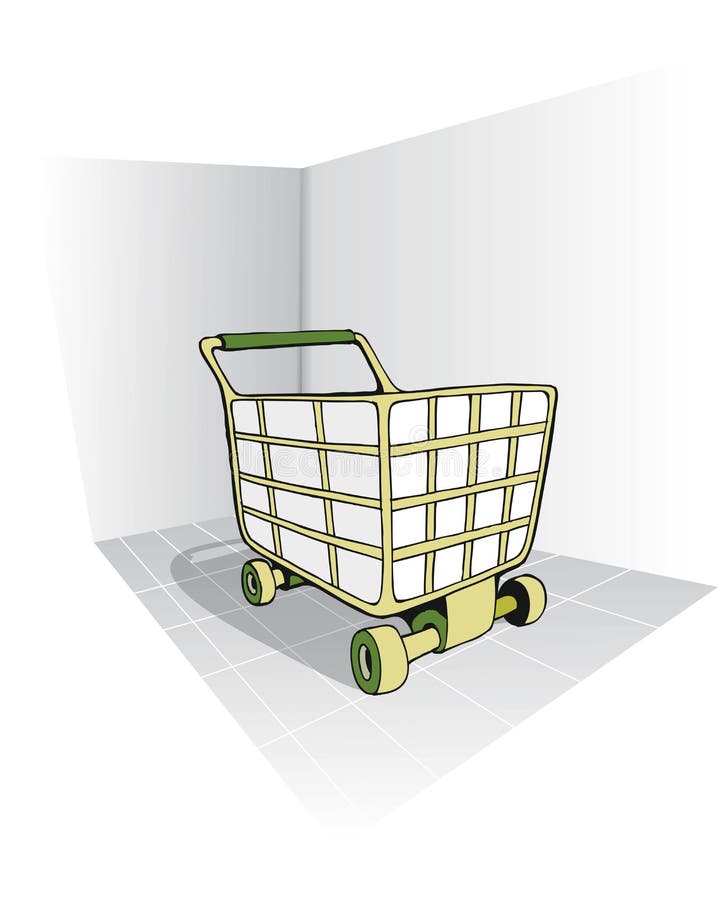 Green cart stock vector. Illustration of commerce, shadow - 1269246