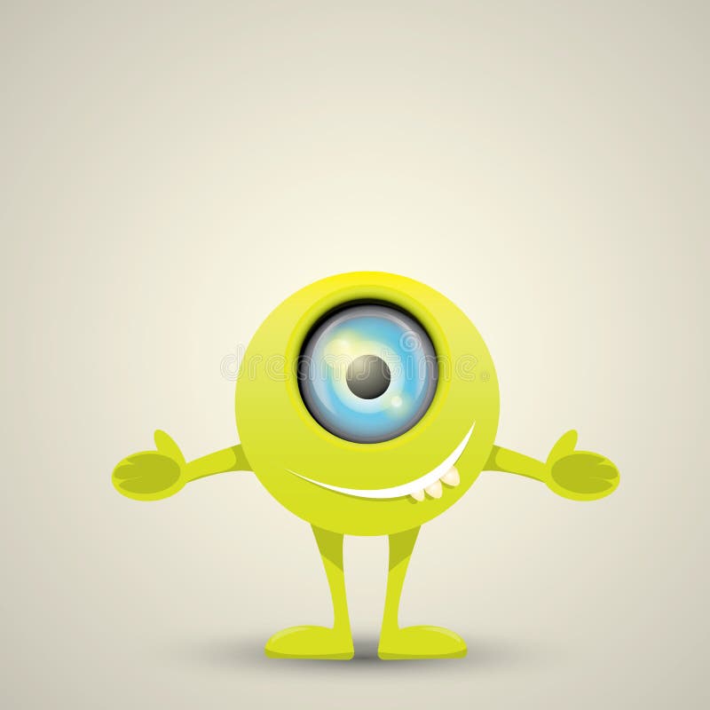 Green Cartoon cute monster stock vector. Illustration of bright - 55818857