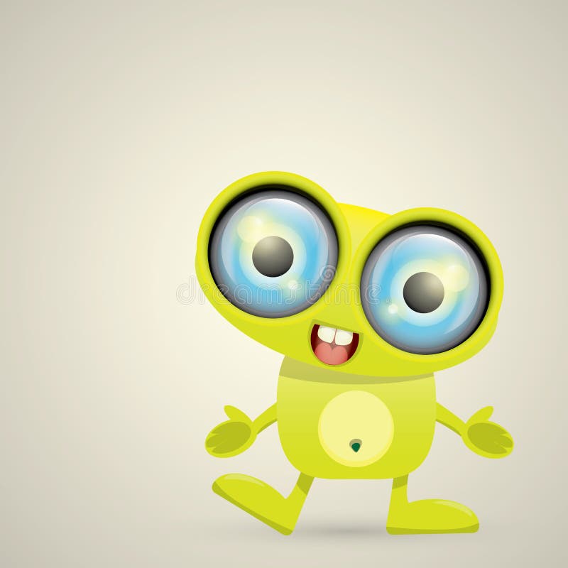 Green Cartoon cute monster stock vector. Illustration of cyclops - 55819034