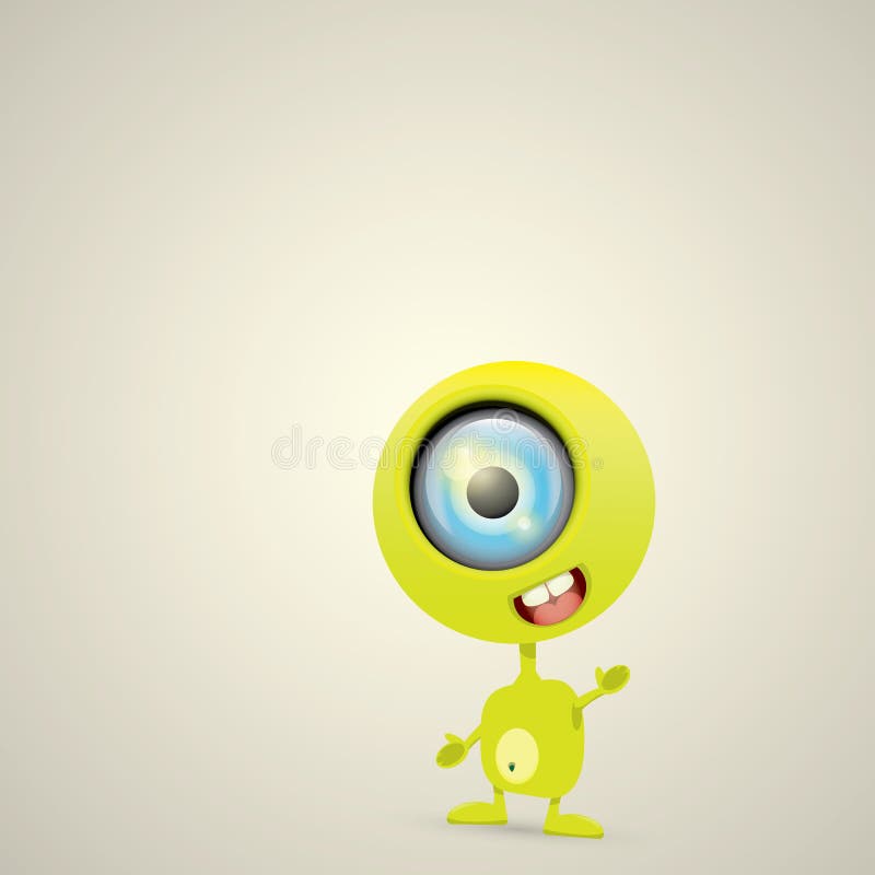 Green Cartoon cute monster stock vector. Illustration of happy - 55819431