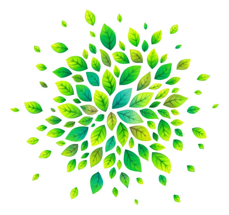 Green Cartoon Style Vector Leaves Splash Stock Vector - Illustration of ...