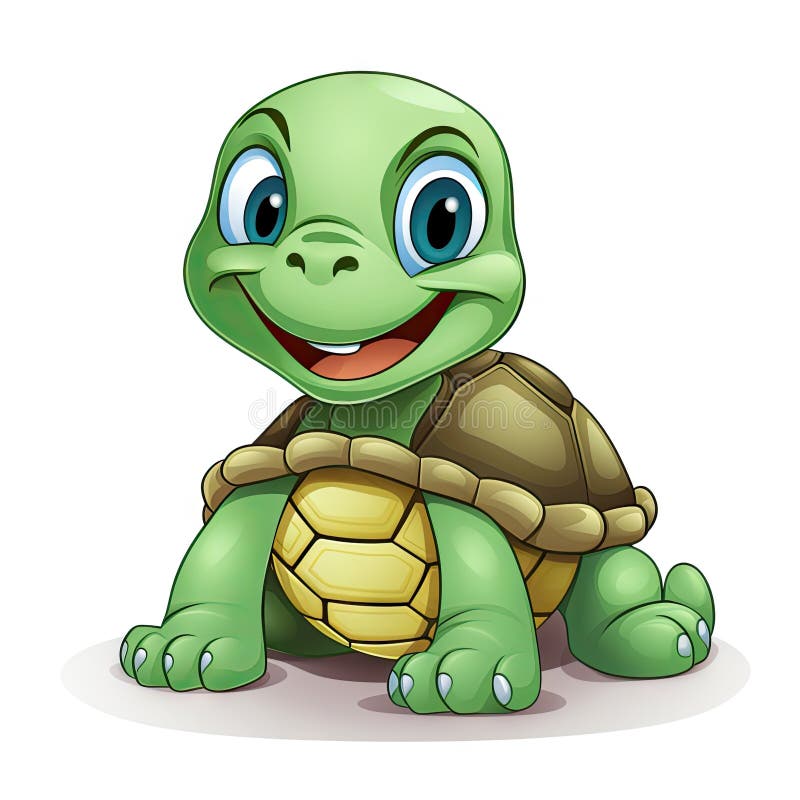Green Cartoon Tortoise Vector Illustration Generated by AI Stock ...