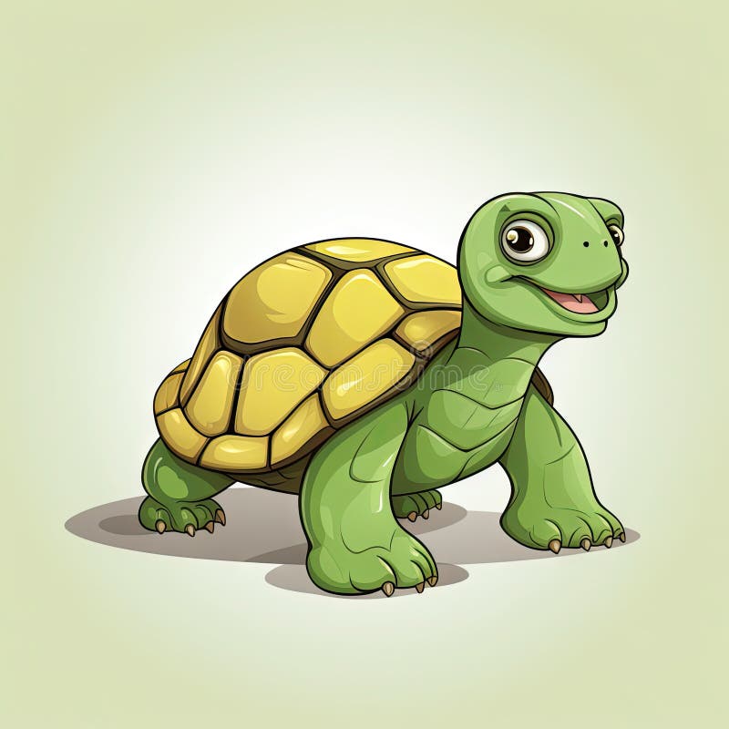 Green Cartoon Tortoise Vector Illustration Stock Illustration ...