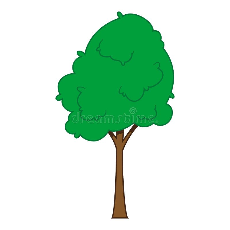 Green cartoon tree. stock vector. Illustration of isolated - 252004921
