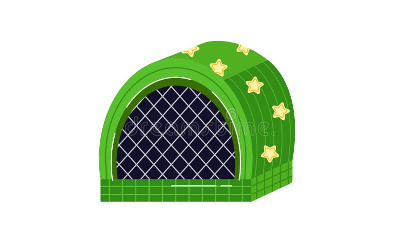 Green Cartoon Tunnel with Stars and Grid Pattern Vector Illustration ...