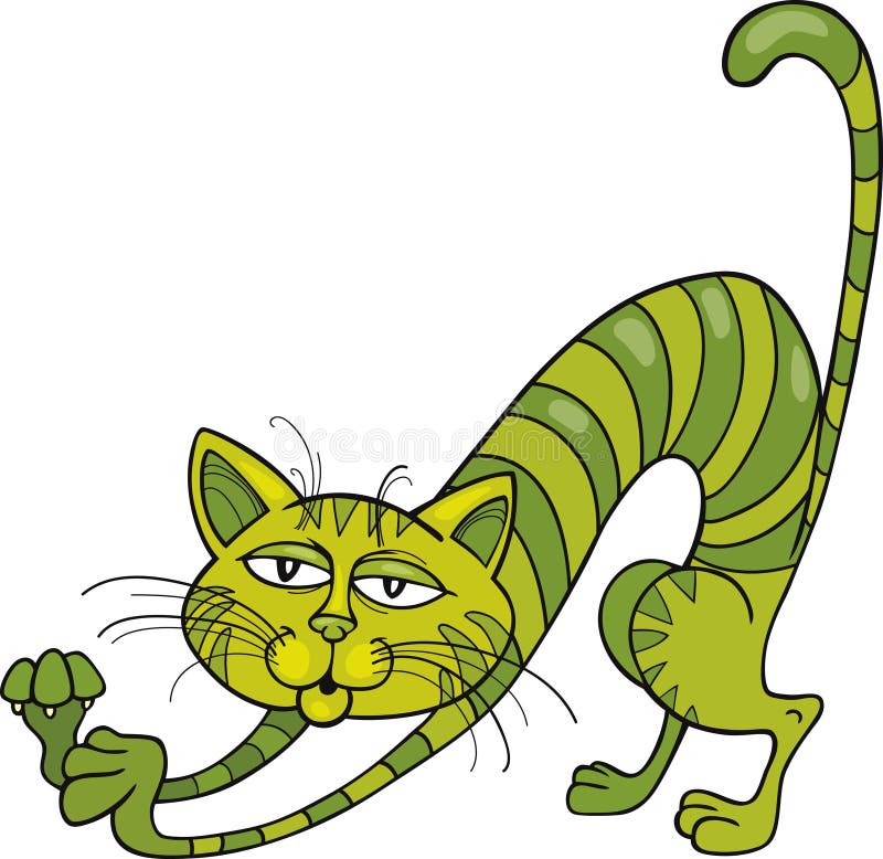 Green Cat Clipart