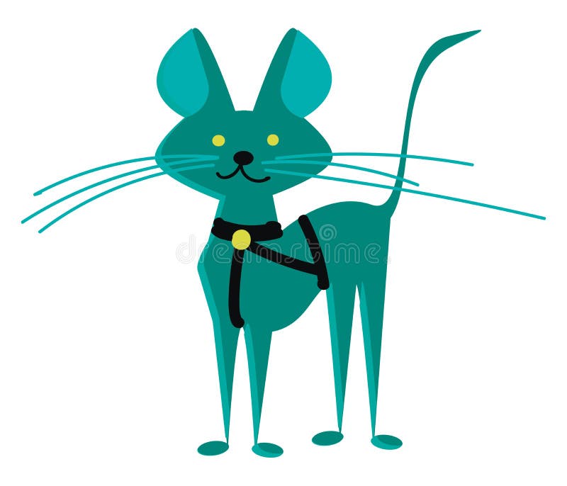 Green Cat Vector Illustration Stock Vector - Illustration of graphic ...