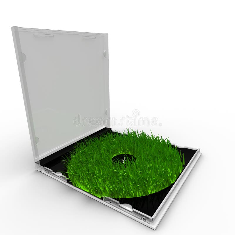 Green CD Case with Grass instead of it Stock Illustration ...
