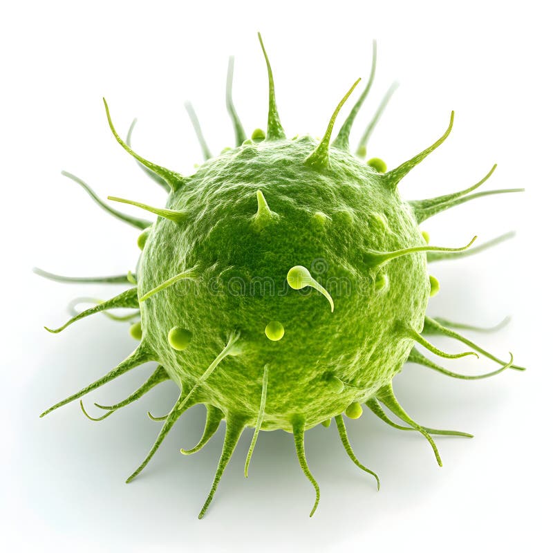 Green Cell Isolated on White Background Stock Illustration ...