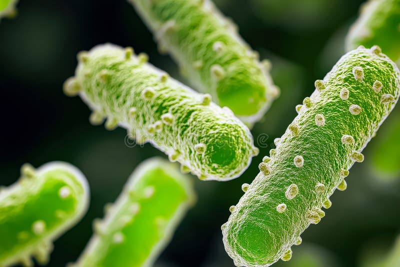 Green Cell with a Green Stem Stock Image - Image of green, micro: 381625719