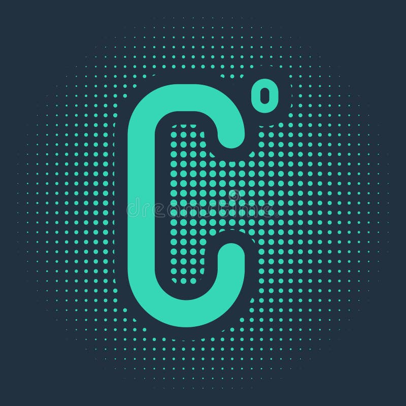 Green Celsius Icon Isolated on Blue Background. Abstract Circle Random ...