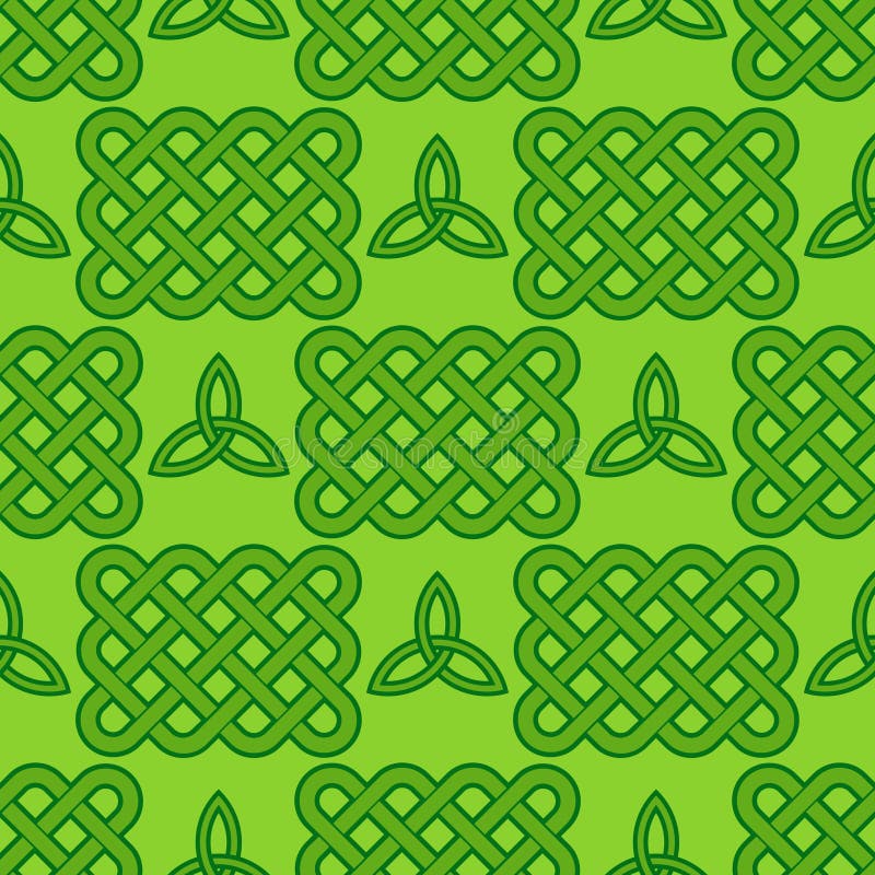 Green Celtic Style Seamless Pattern Stock Vector - Illustration of ...