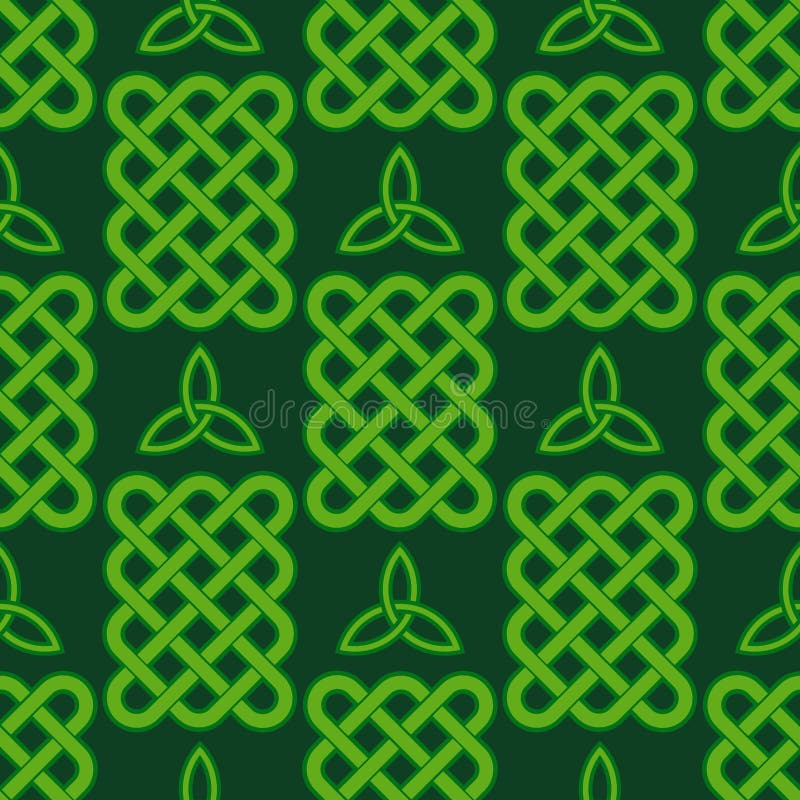 Green Celtic Style Seamless Pattern Stock Vector - Illustration of ...