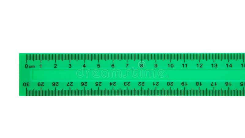 Green Centimeter Ruler and Pencil Isolated on the White Background ...