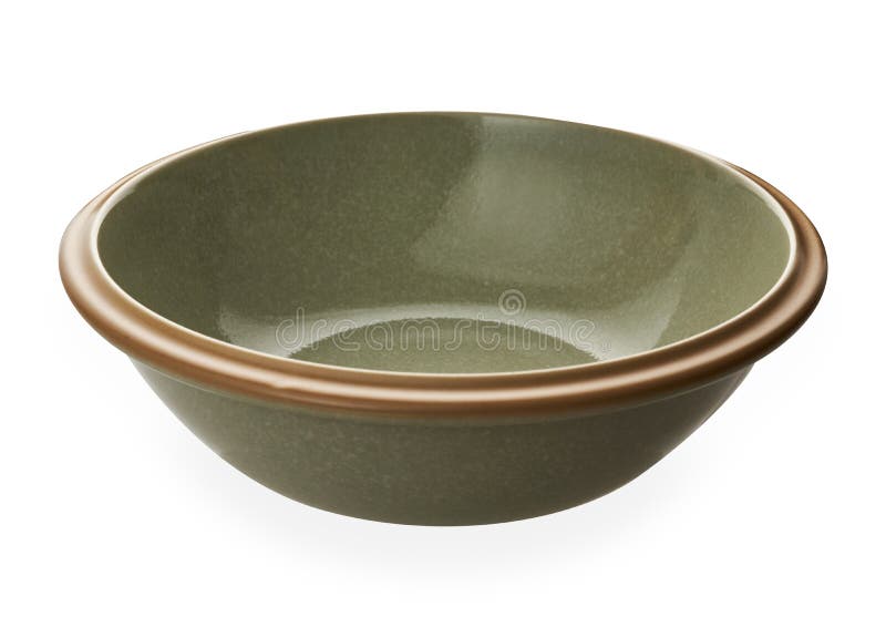 Green Ceramic Bowl, Empty Bowl Isolated on White Background with ...
